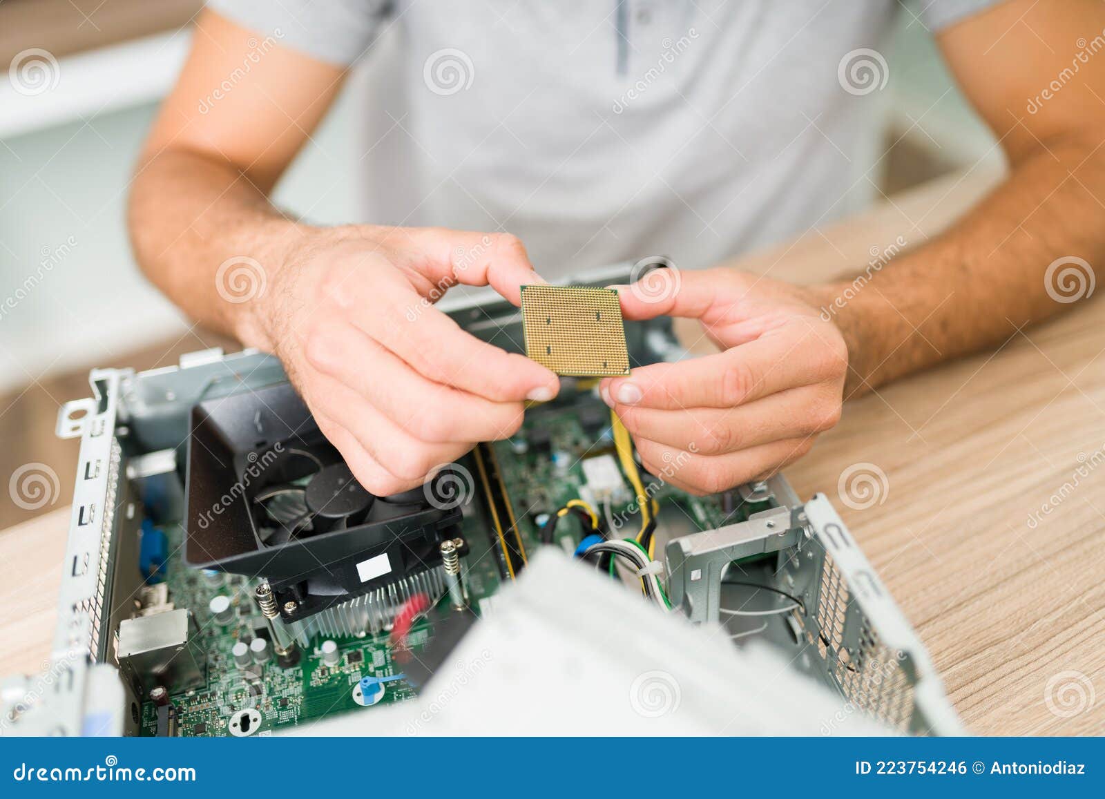 Engineer Ready To Install a New Microchip at the Repair Shop Stock ...