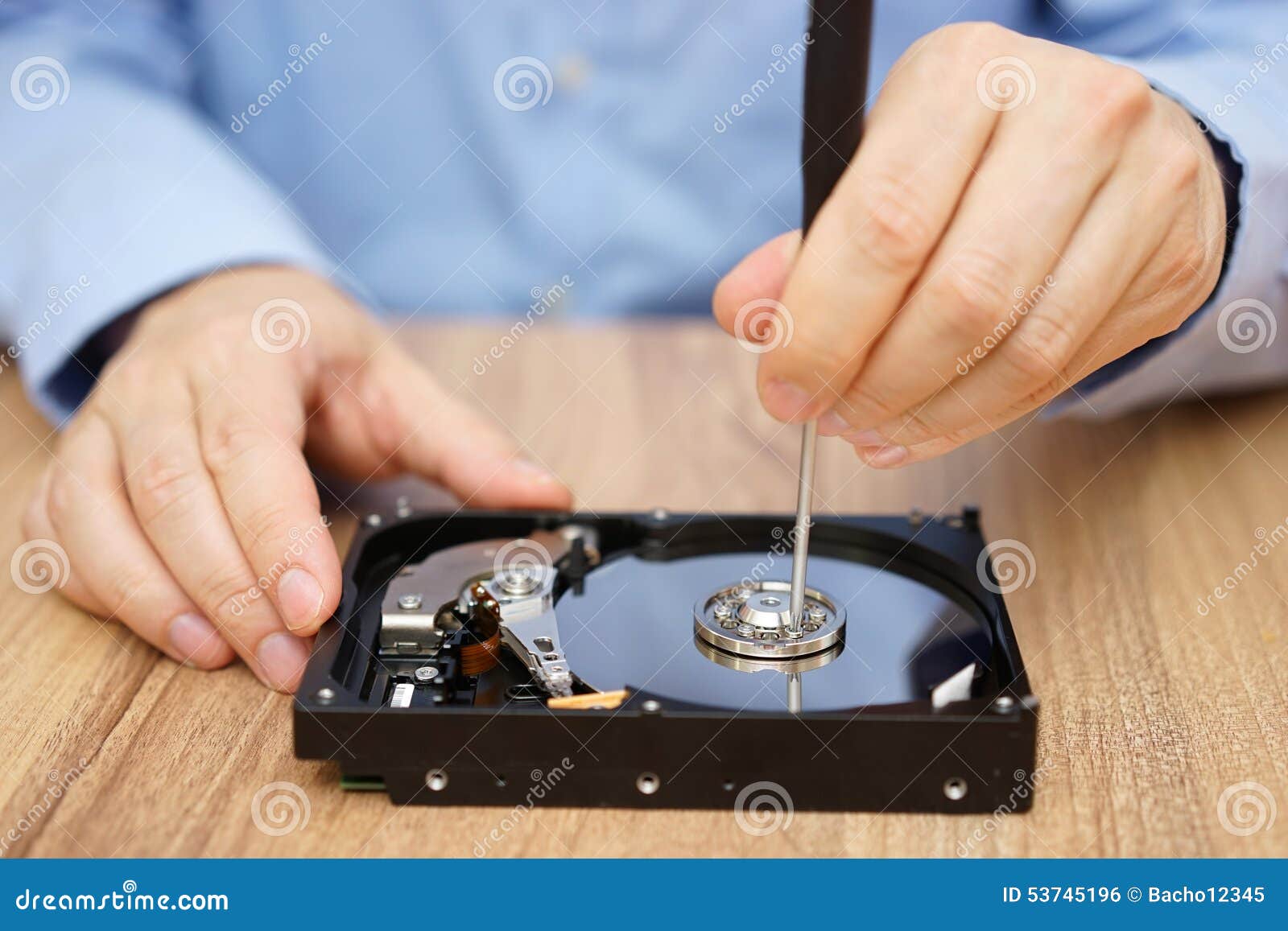 Engineer is Recovering Lost Data from Failed Hard Disk Drive Stock ...
