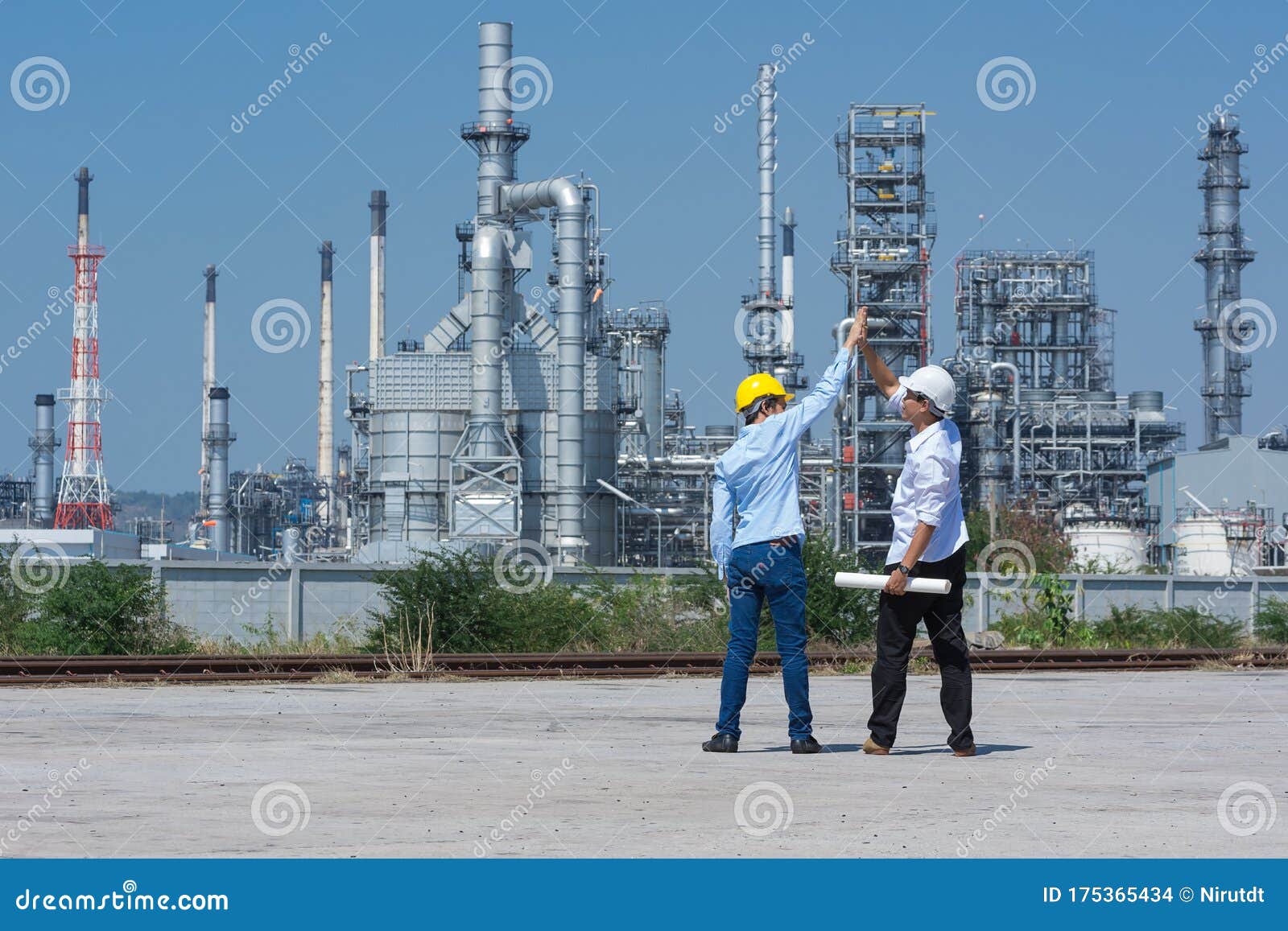 Engineer on refinery stock photo. Image of architecture - 175365434