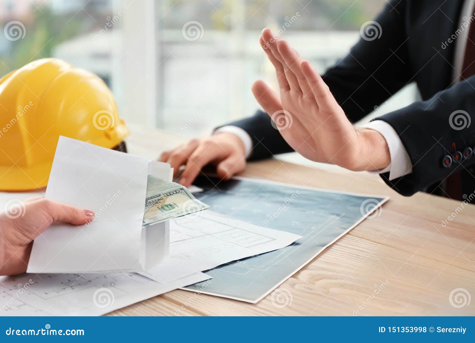 Engineer Refusing To Take Bribe. Corruption Concept Stock Photo - Image ...