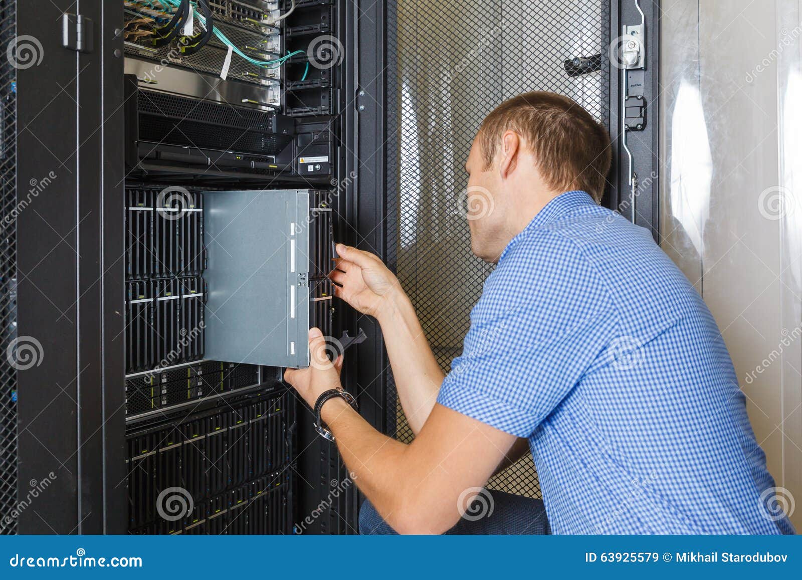 Engineer repair server stock image. Image of server, digital - 63925579
