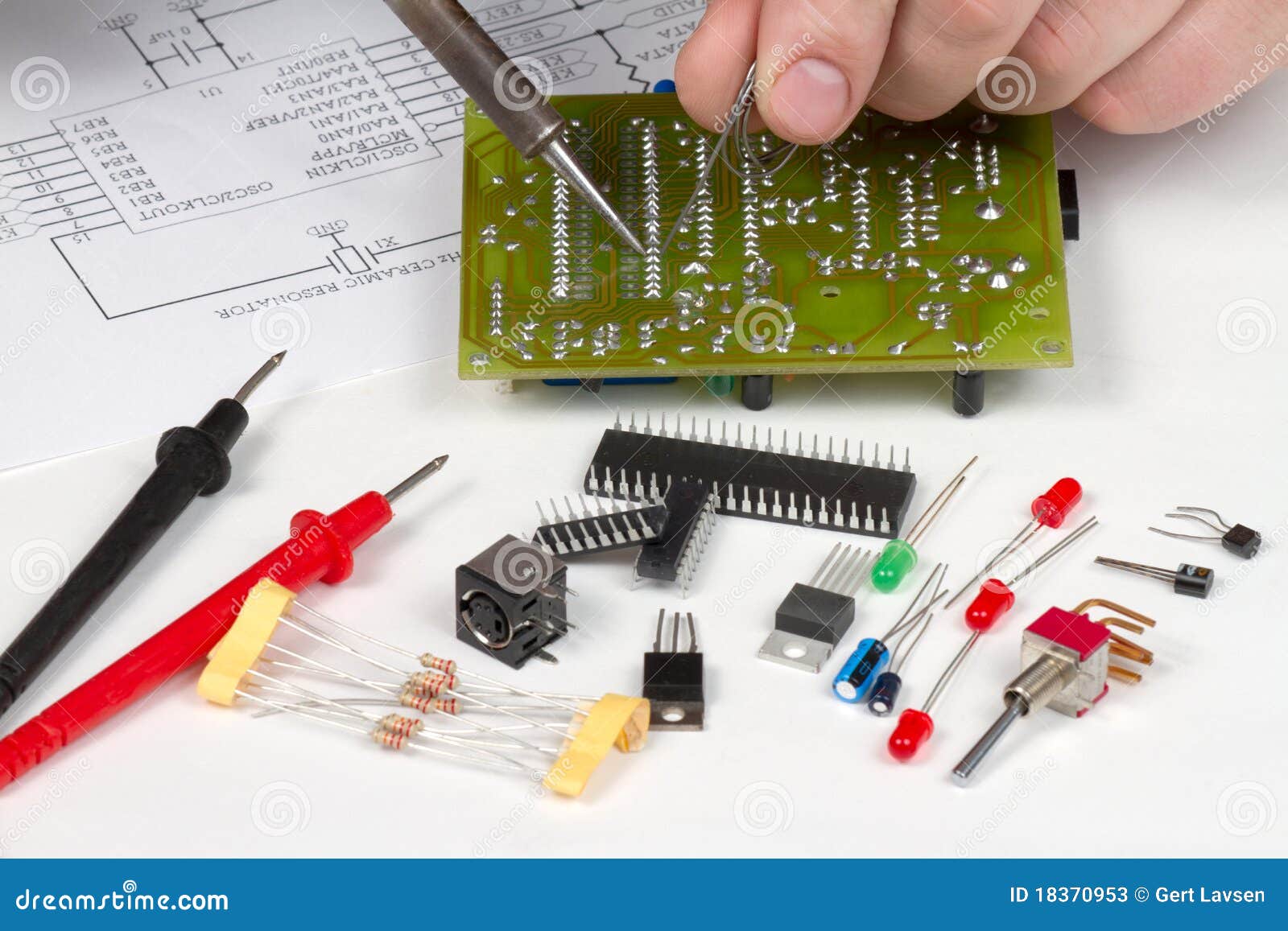 Engineer repairing circuit stock image. Image of component - 18370953