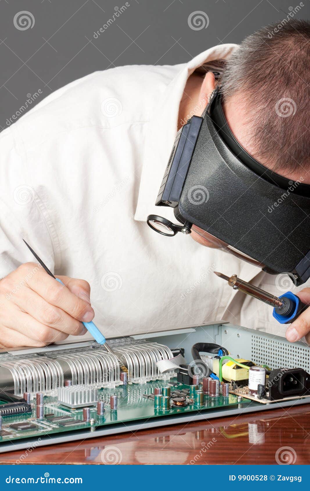 Engineer Repairing Circuit Board Stock Photo - Image of processor ...