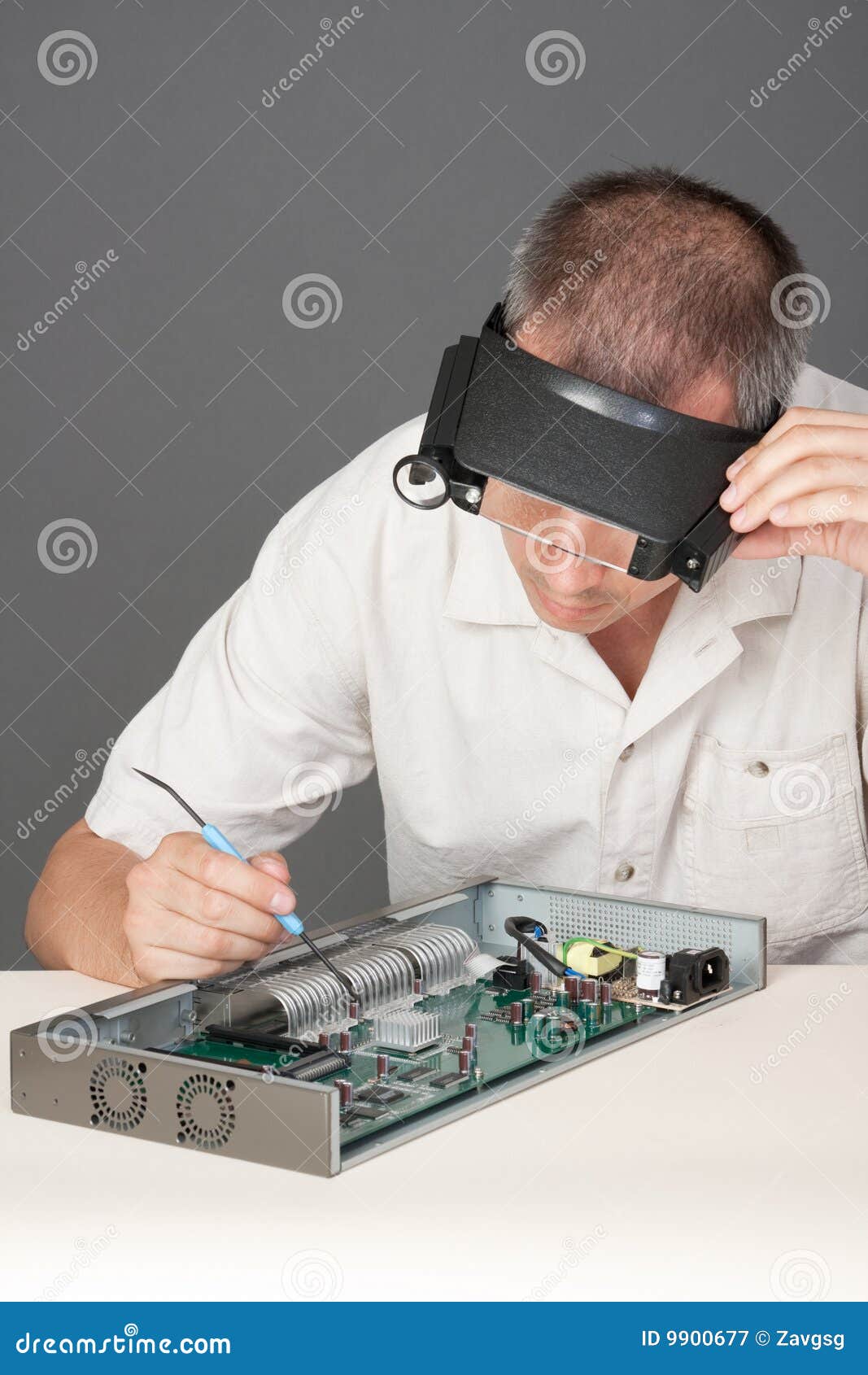 Engineer Repairing Circuit Board Stock Image - Image of analyzing, chip ...