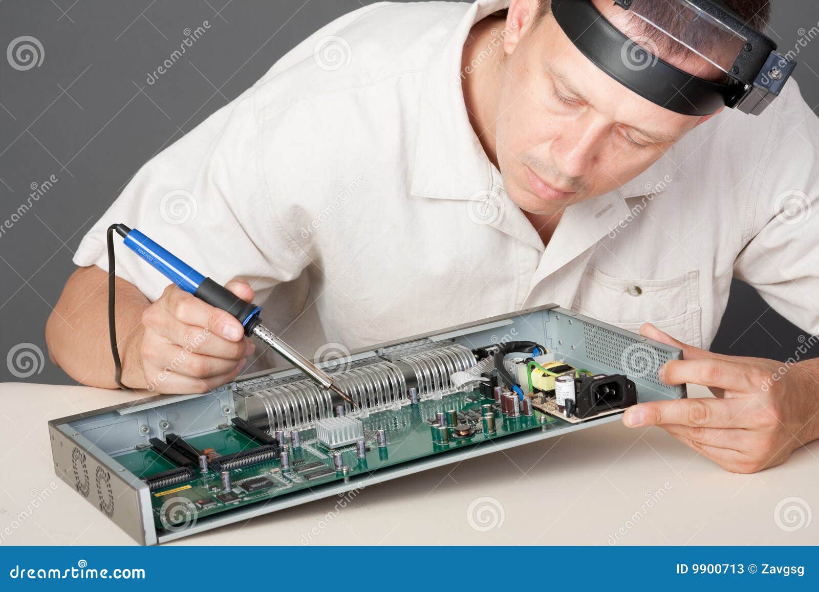 Engineer Repairing Circuit Board Stock Image - Image of electronic ...