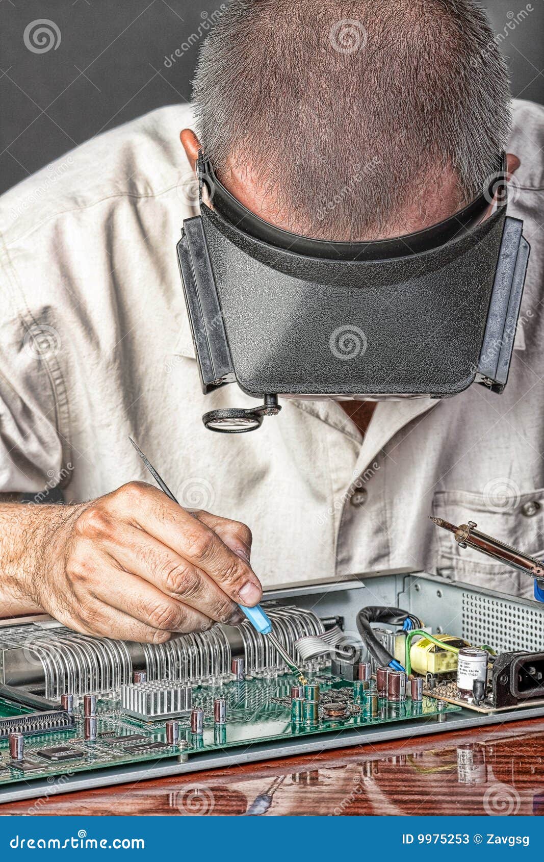 Engineer Repairing Circuit Board Stock Image - Image of engineer ...