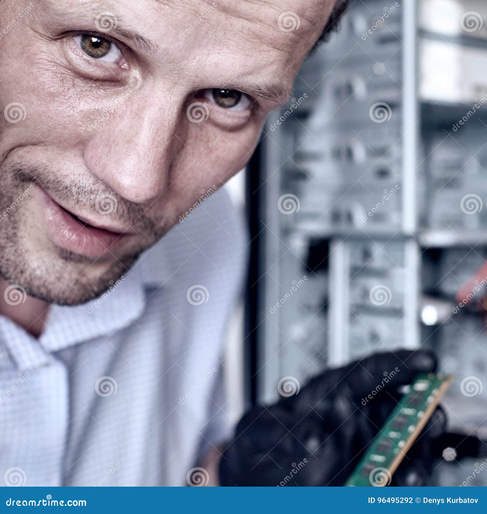 Engineer Repairing Computer Stock Photo - Image of circuit, detail ...