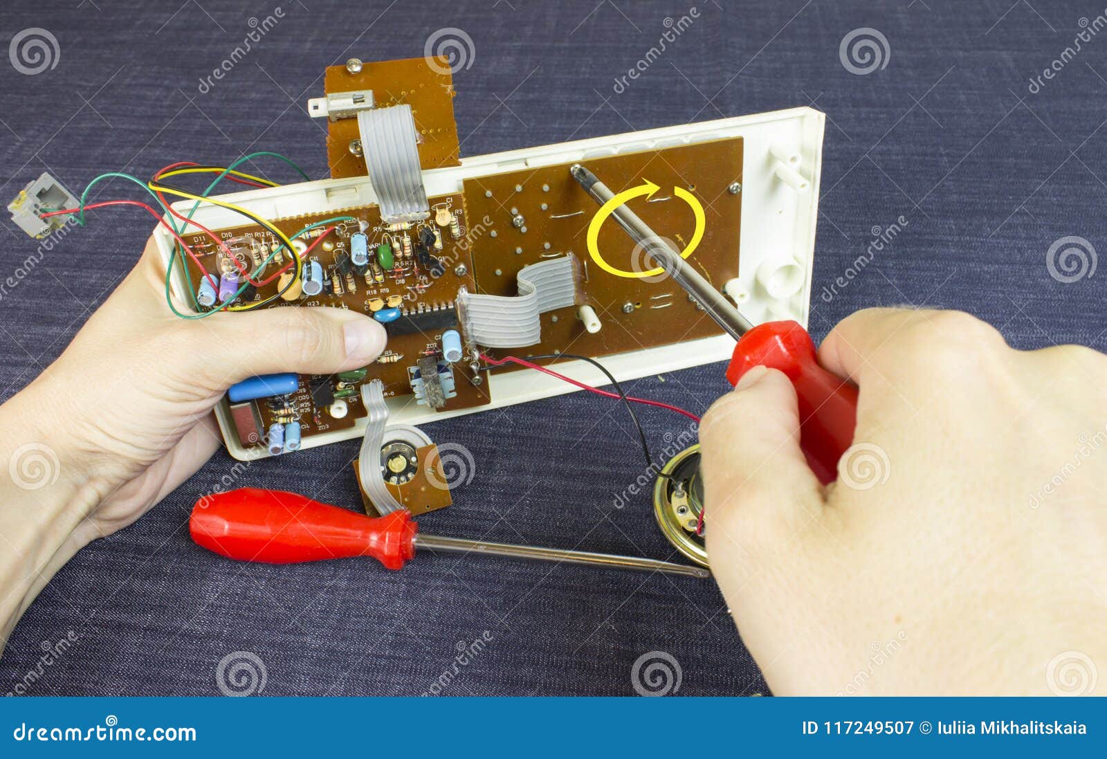 Engineer Repairs Chip Board Stock Image - Image of connection, closeup ...