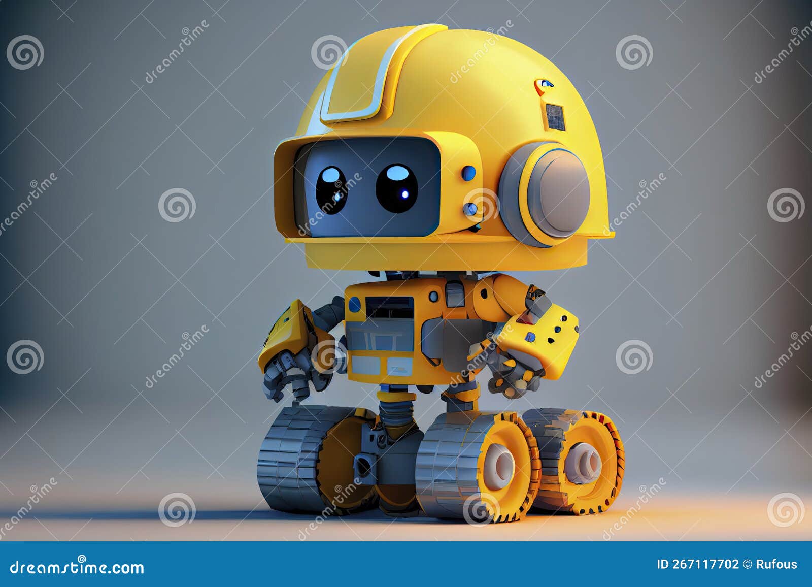 Engineer Robot with 3d Rendering Cute and Small Artificial Intelligence ...