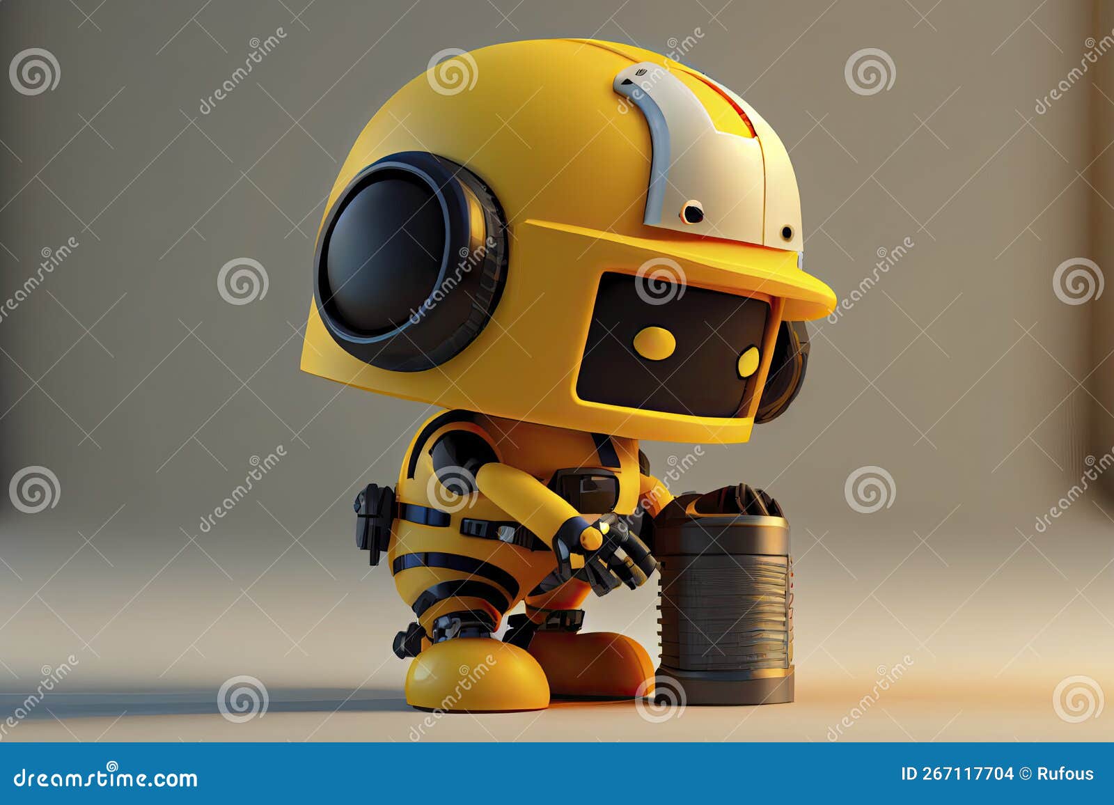 Engineer Robot with 3d Rendering Cute and Small Artificial Intelligence ...