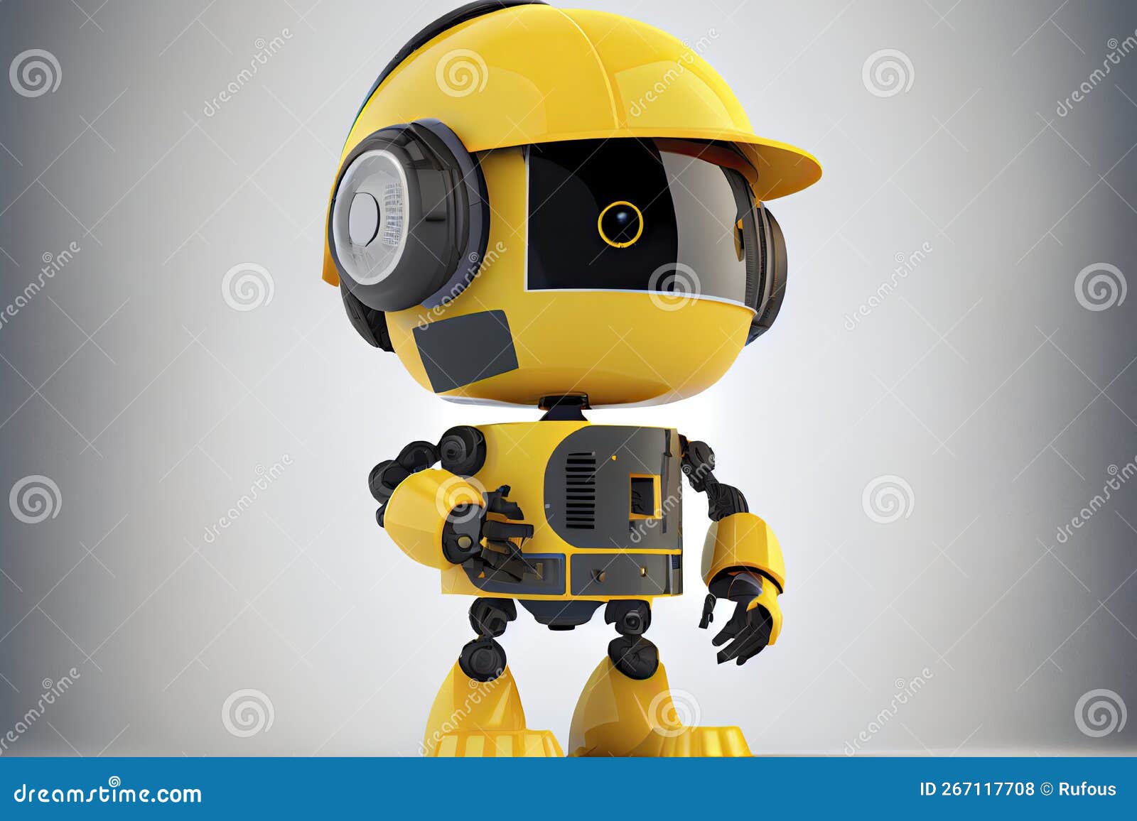 Engineer Robot with 3d Rendering Cute and Small Artificial Intelligence ...
