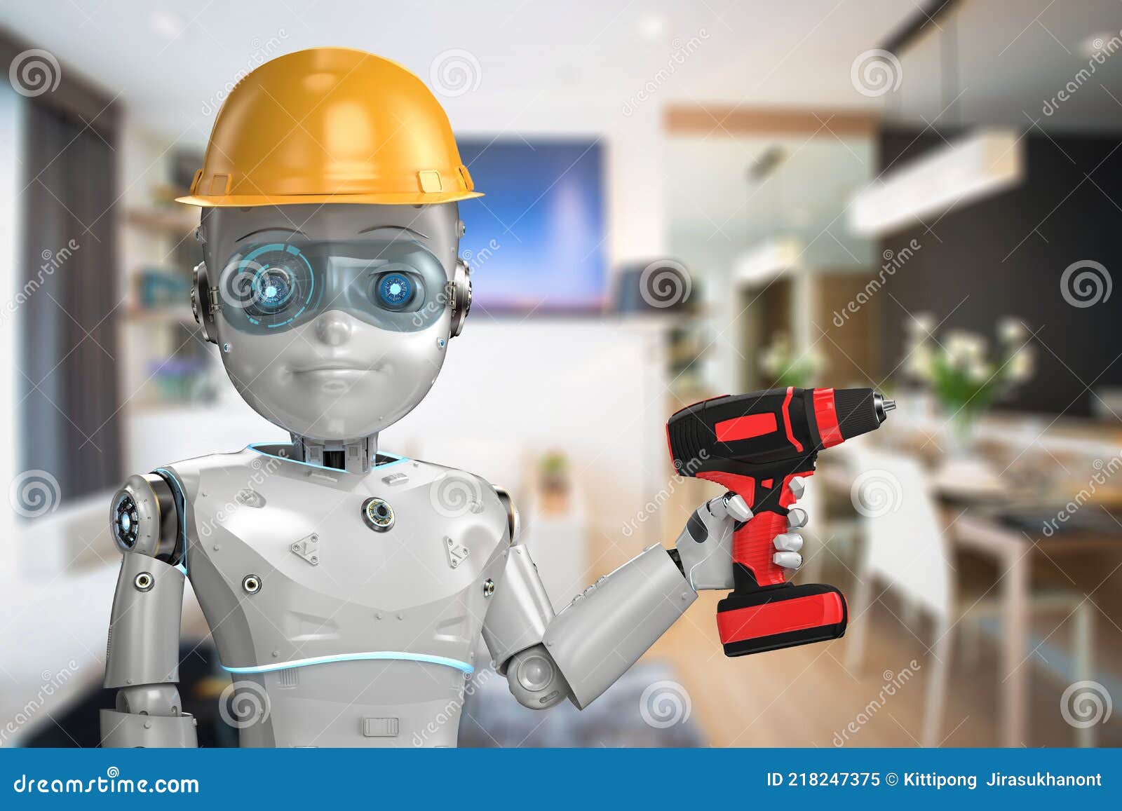 Engineer Robot Wearing Safety Helmet Royalty-Free Stock Image ...
