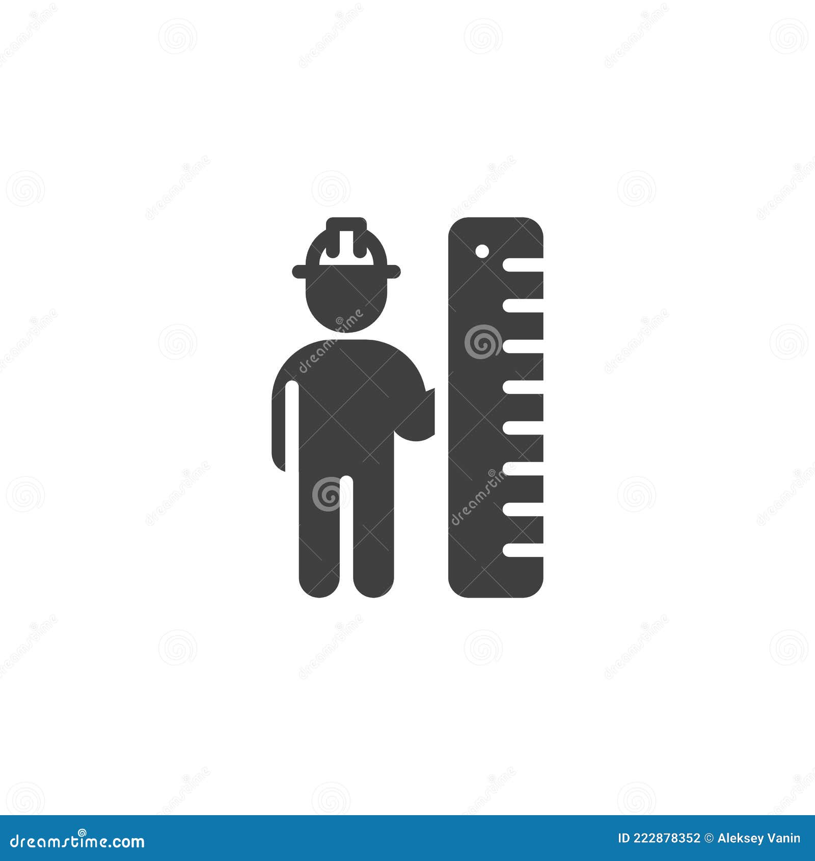Engineer with Ruler Vector Icon Stock Vector - Illustration of engineer ...