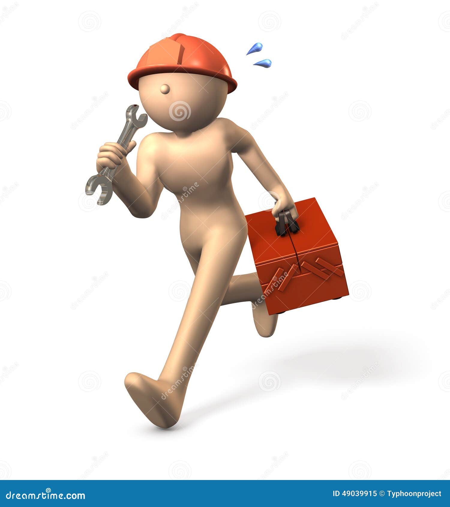 Engineer, Running Having a Tool Box Stock Illustration - Illustration ...