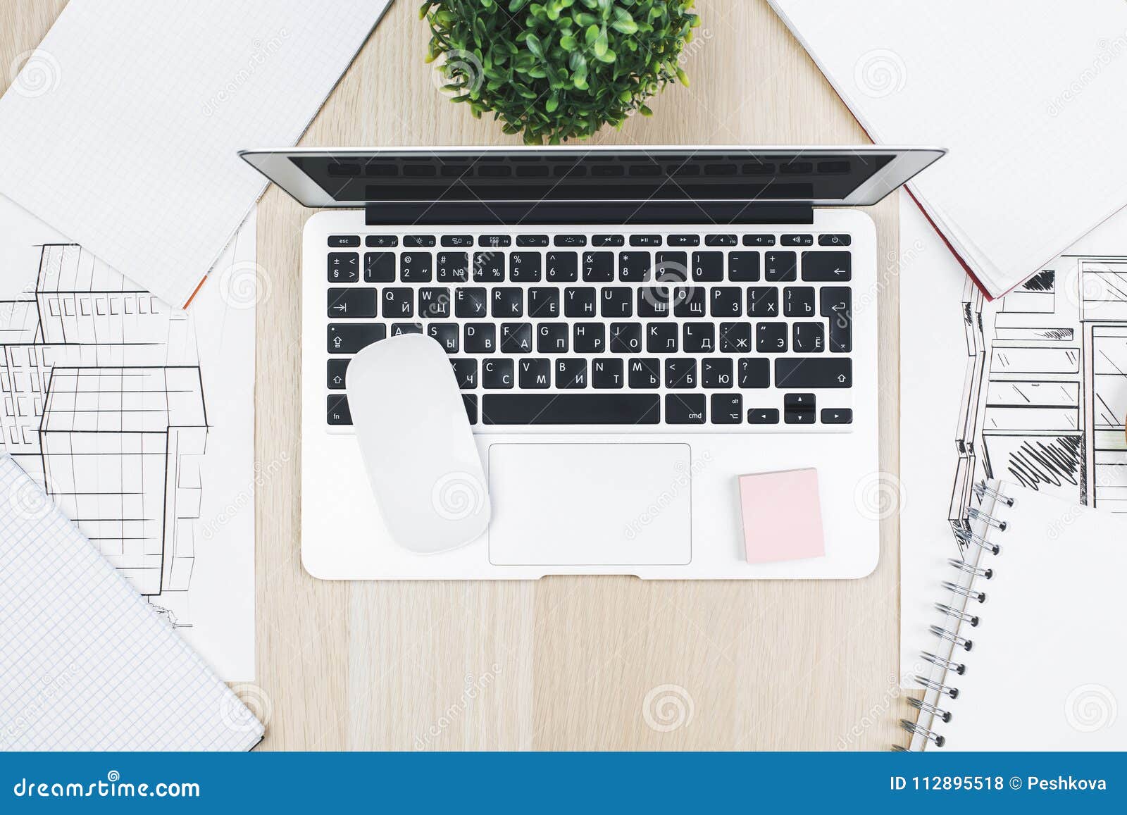 Engineer`s Desktop with Objects Stock Photo - Image of creative ...