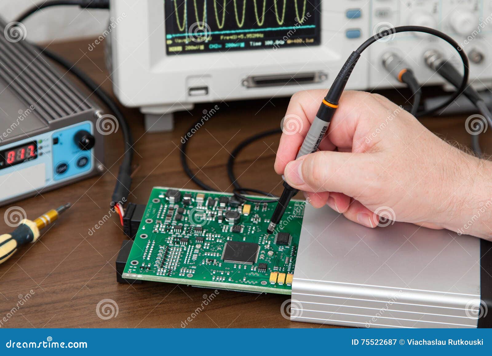 Engineer S Hands Holding Probes Stock Image - Image of engineering ...