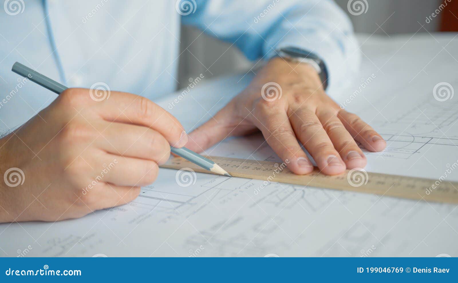 Engineer`s Hands Making a Drawing Stock Image - Image of concept ...