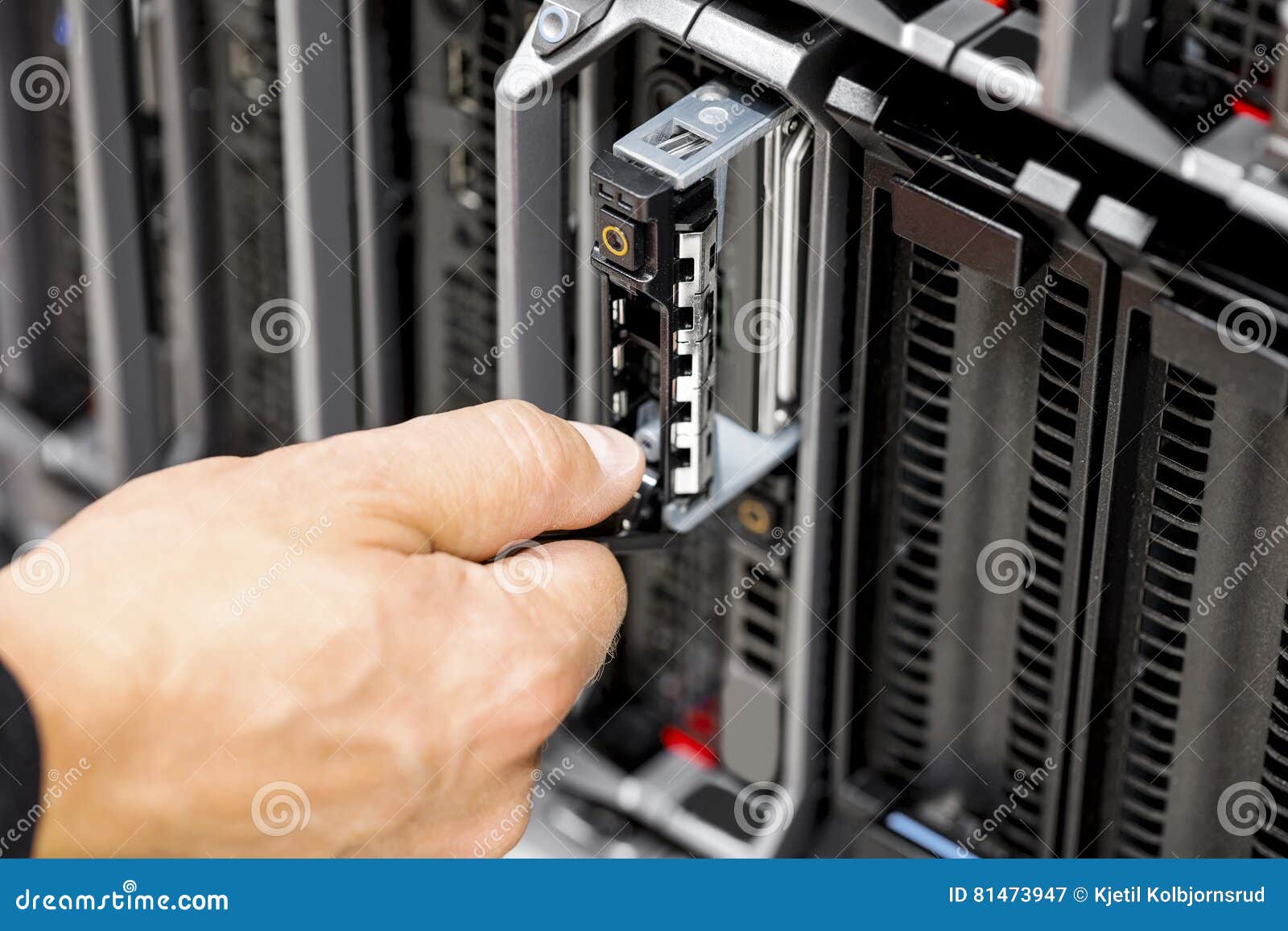 It Engineer`s Hands Repairing Server at Data Center Stock Image - Image ...