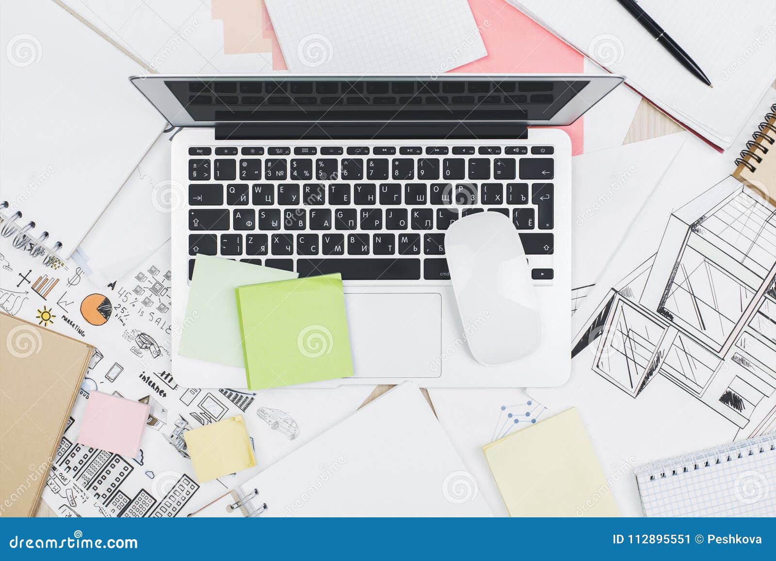 Engineer`s Table with Objects Stock Image - Image of copyspace ...