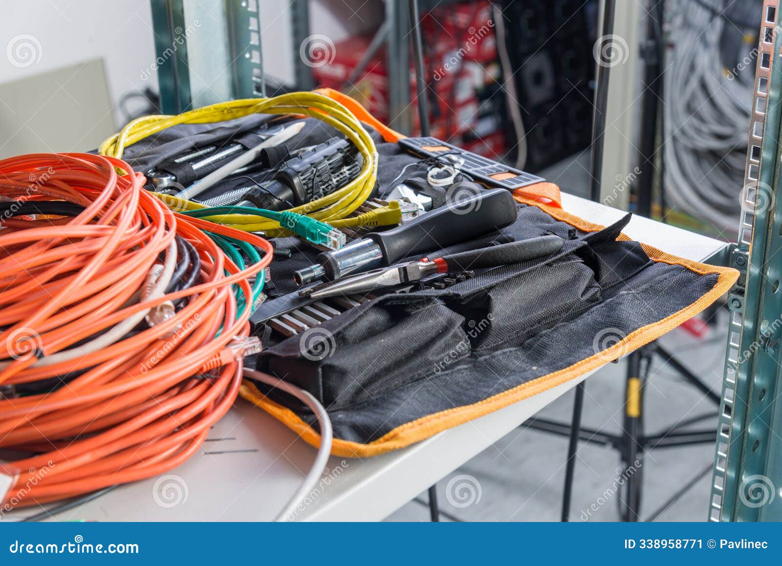 It Administrator´s Tools with Fiber Optics Cable Stock Image - Image of ...