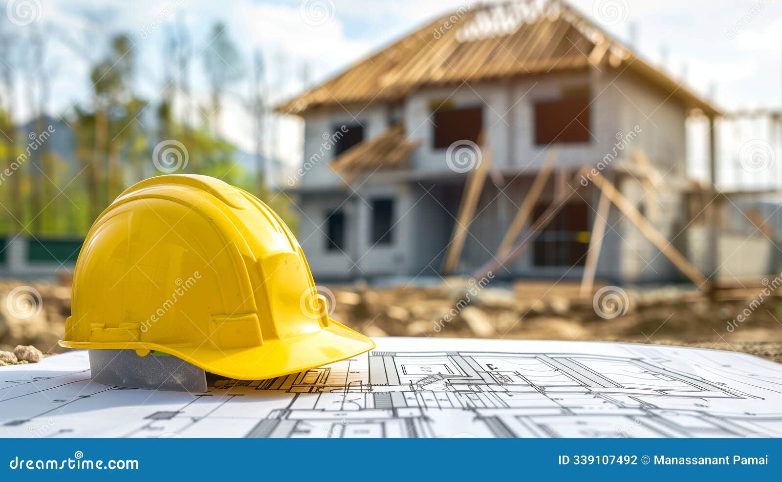 Engineer Safety First Hard Helmet Hat Work and Plan Project at ...