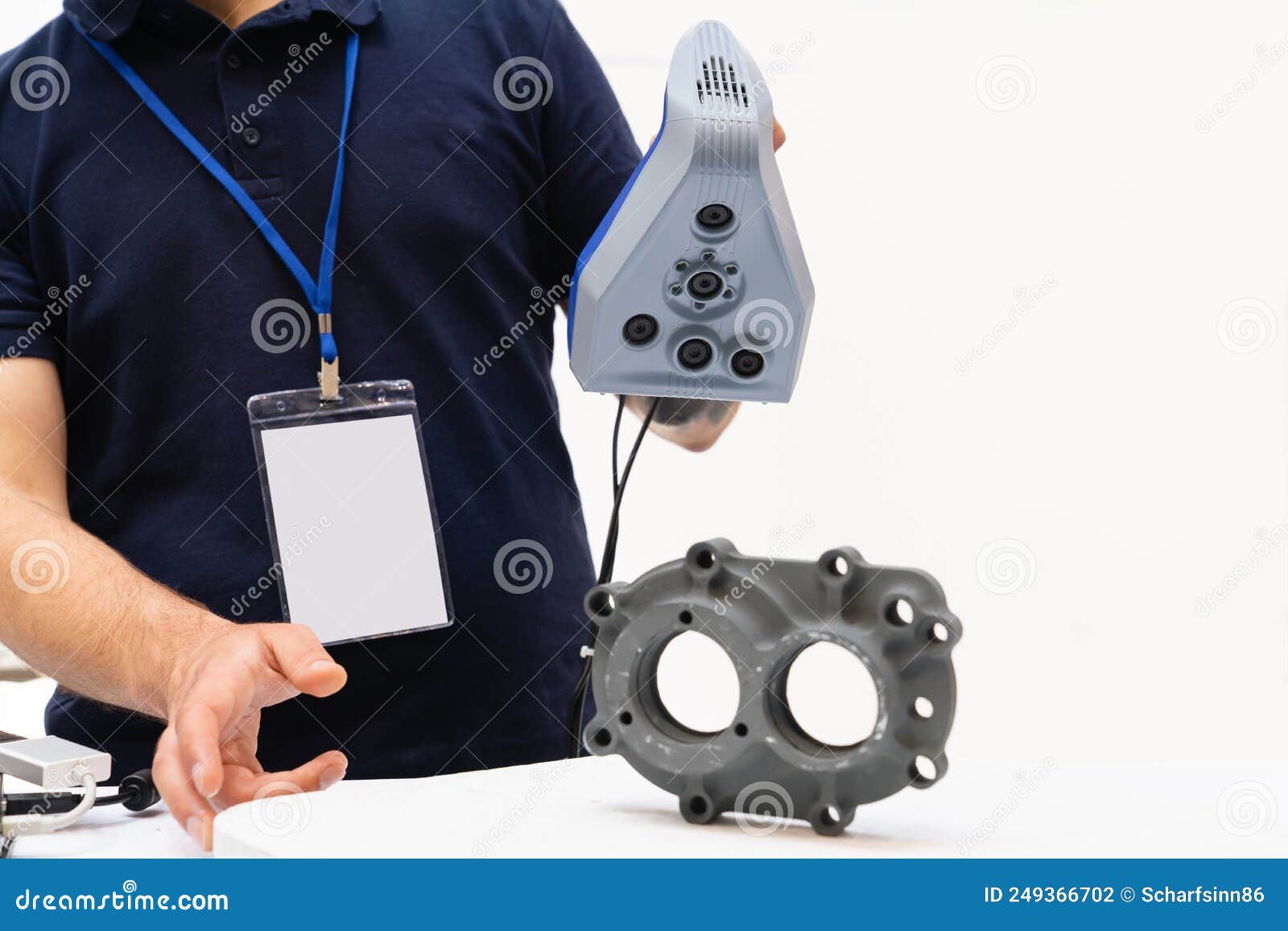 Engineer Scans the Detail with 3D Scanner Stock Photo - Image of sensor ...
