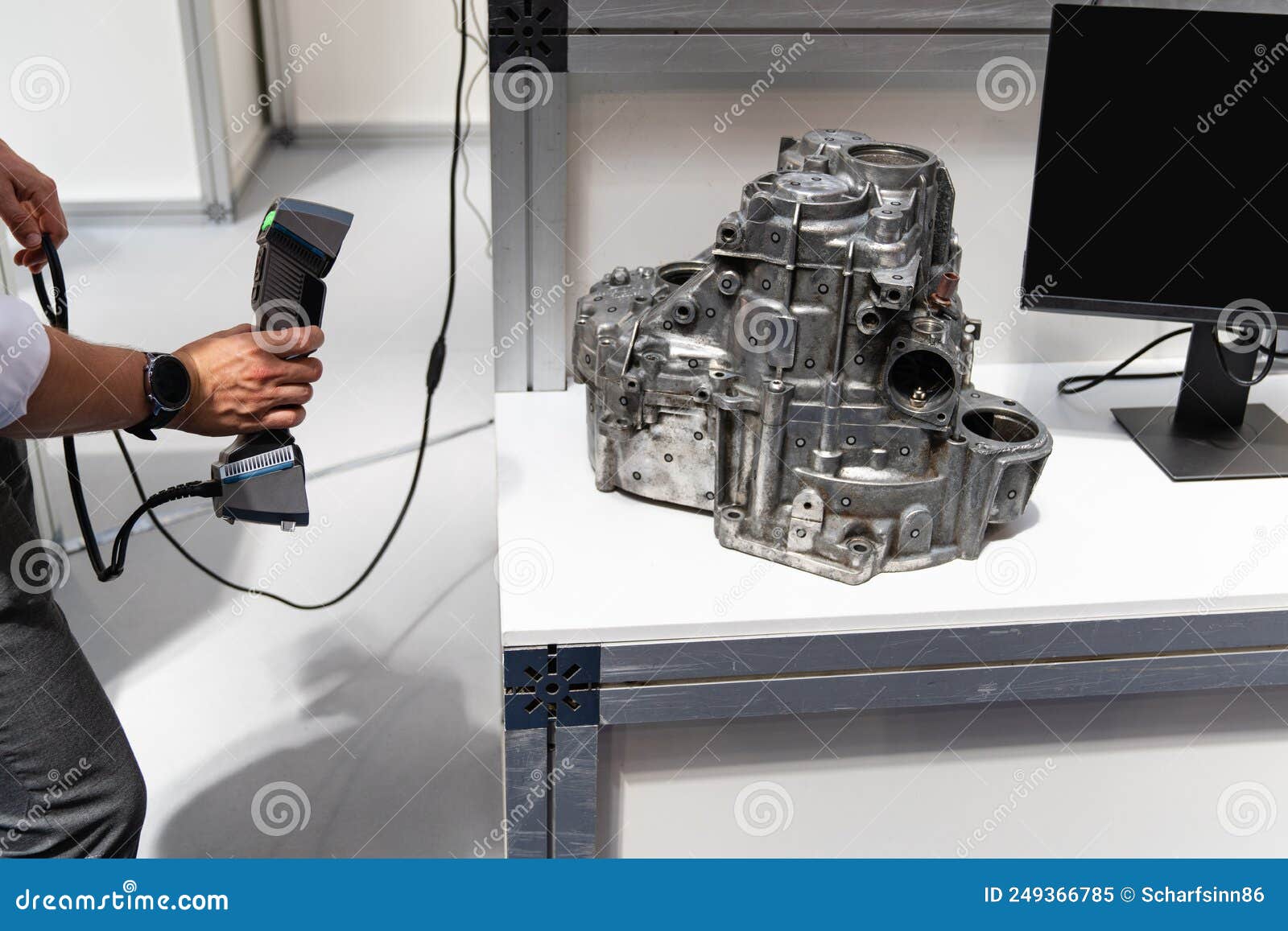 Engineer Scans the Detail with 3D Scanner Stock Image - Image of mobile ...