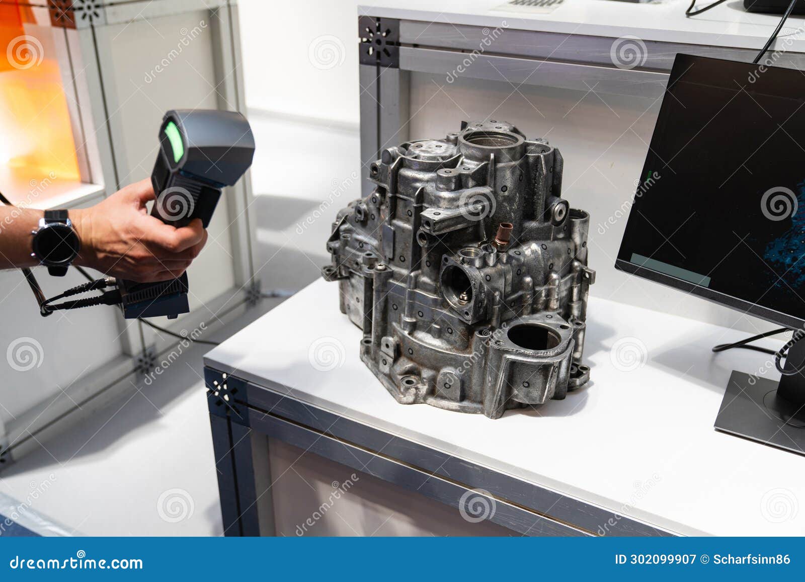 Engineer Scans the Detail with 3D Scanner for Reverse Engineering ...