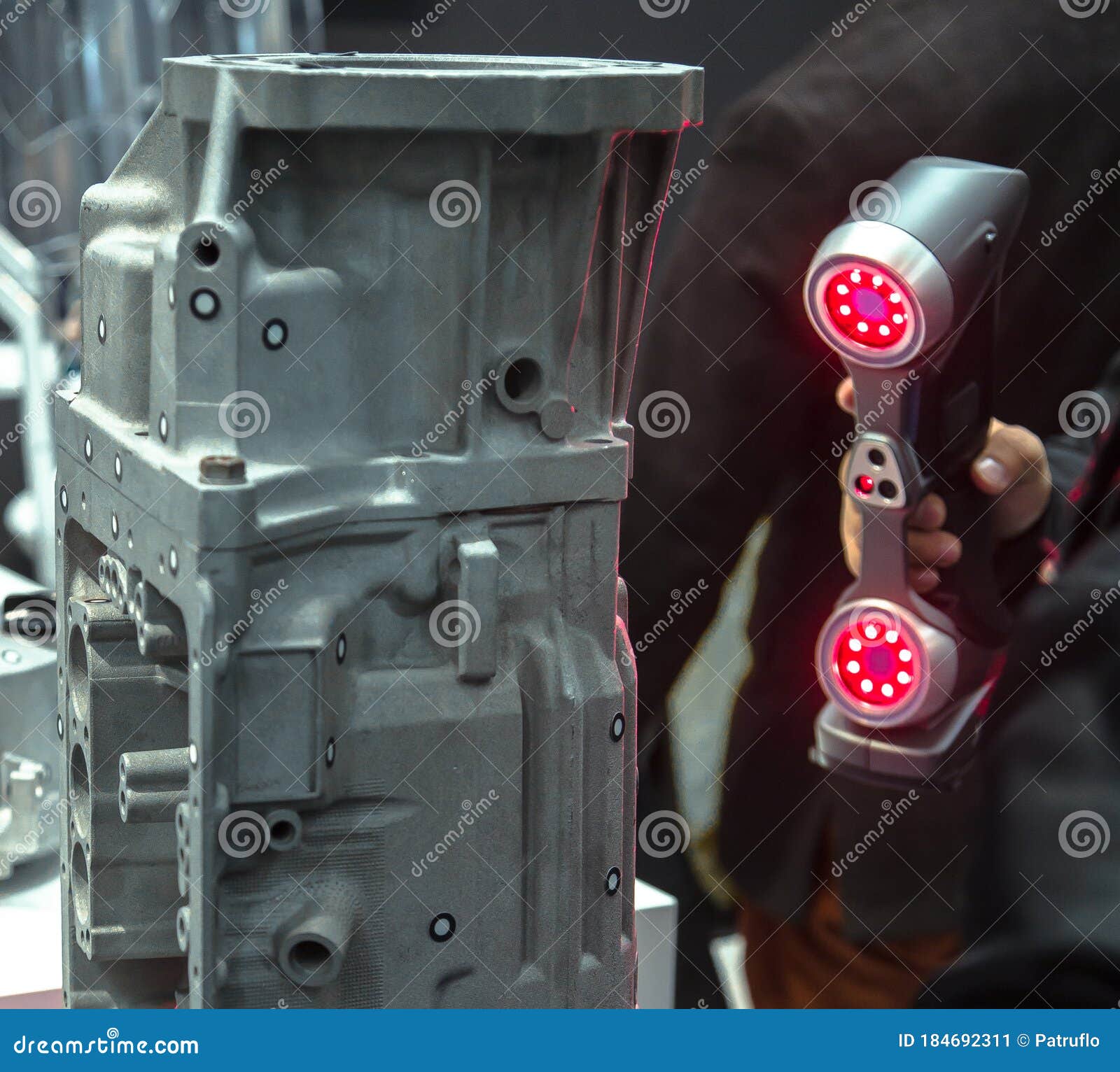 Engineer Scans The Part With 3D Scanner. Technology Scanning Royalty ...