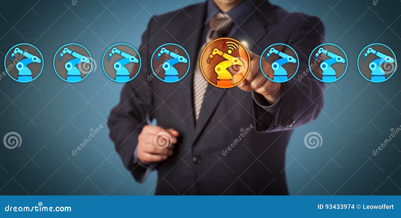 Engineer Selecting a Wireless Enabled Robotic Arm Stock Photo - Image ...