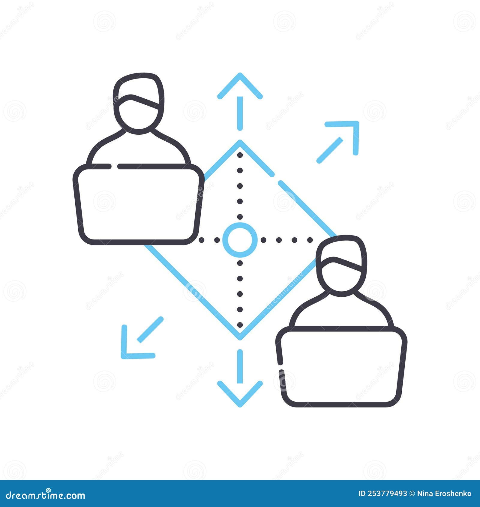 Engineer Service Line Icon, Outline Symbol, Vector Illustration ...