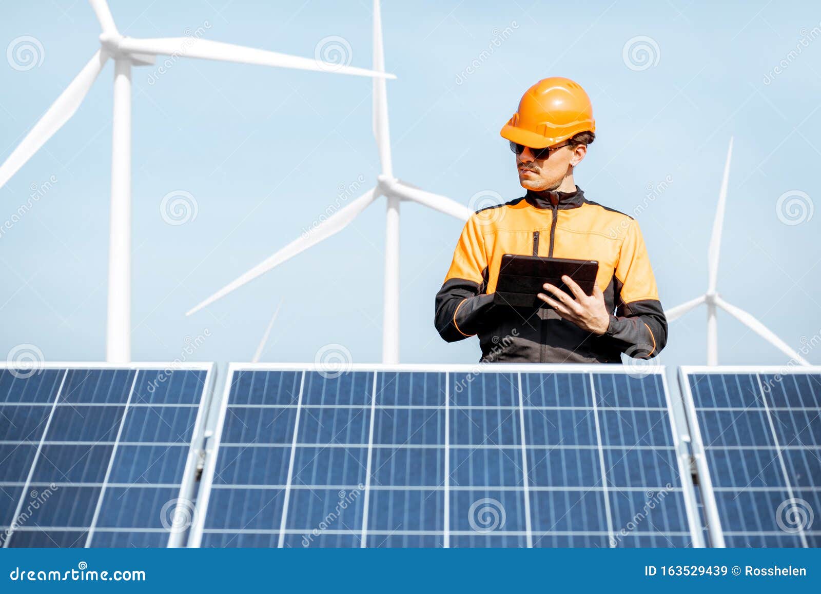 Engineer Servicing Solar Panel on Electric Plant Stock Image - Image of ...