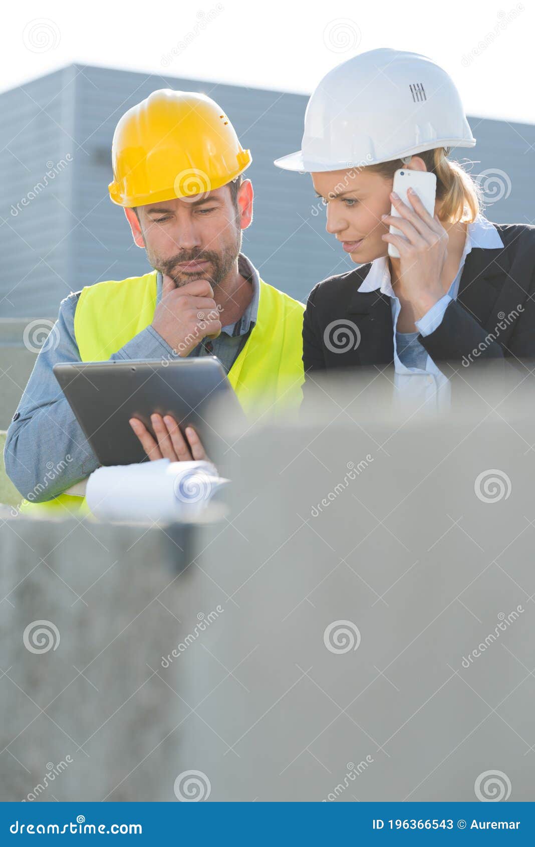 Engineer Showing Foreman Procedure Stock Image - Image of profession ...