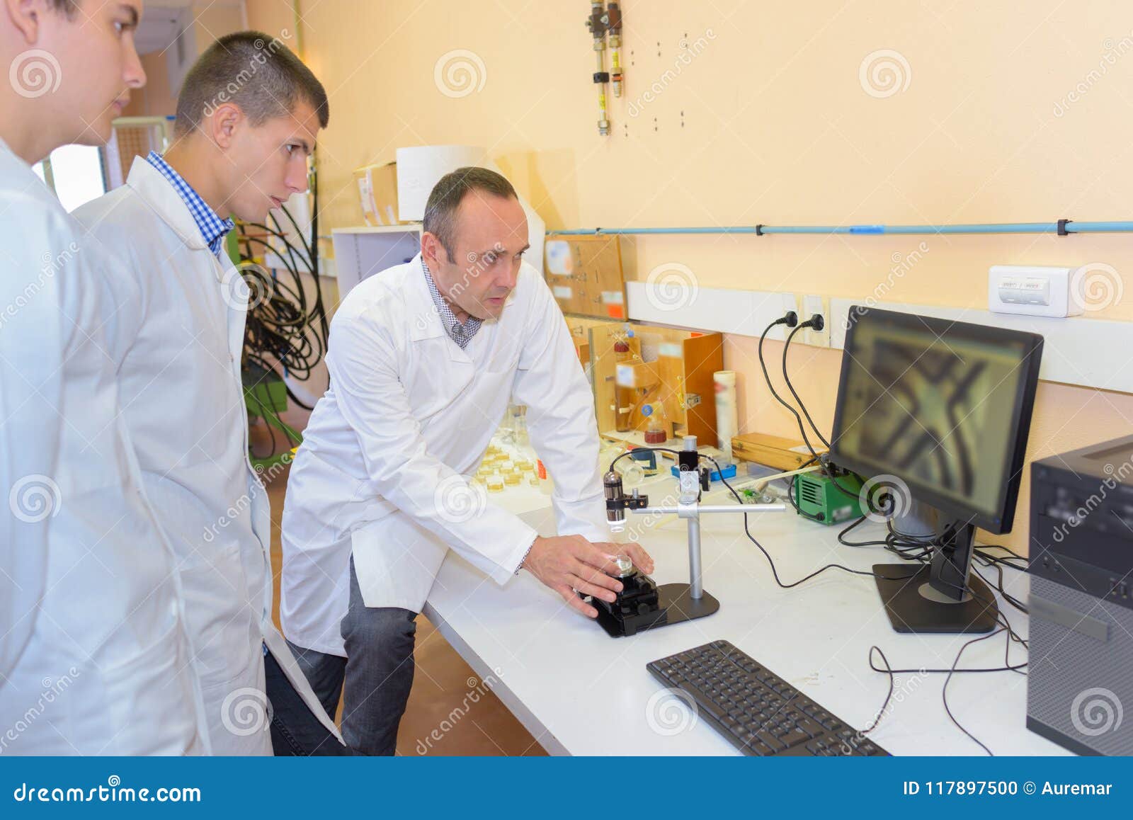 Engineer Showing an Information Stock Photo - Image of company ...