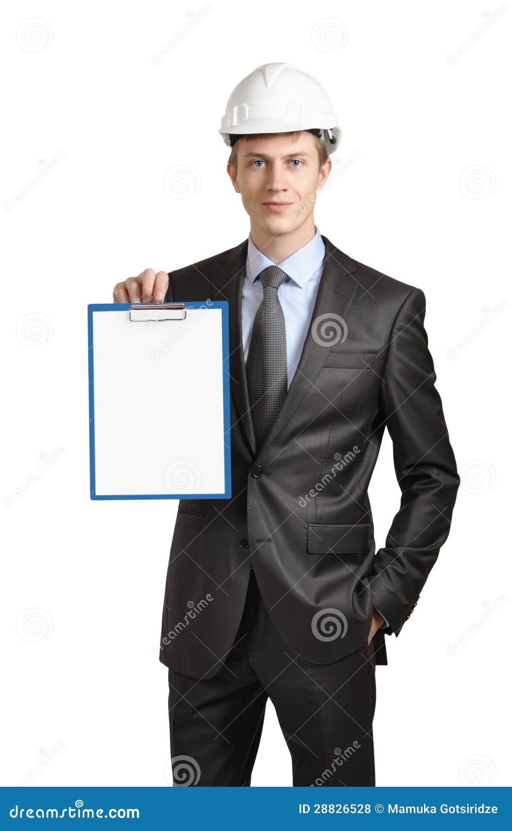 Engineer shows a clipboard stock photo. Image of clipboard - 28826528