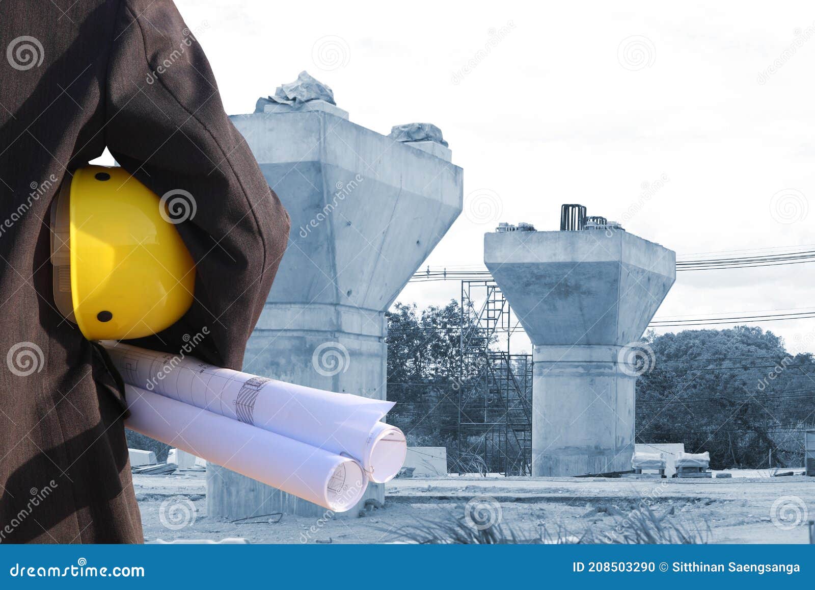 Engineer on site stock photo. Image of technology, construction - 208503290