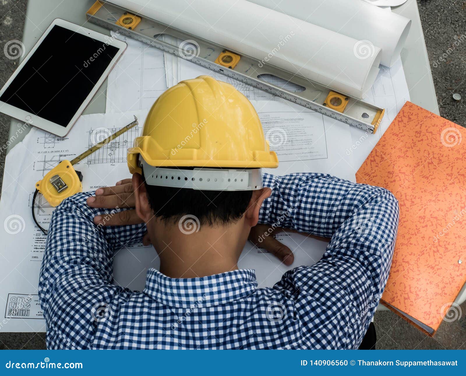 Engineer Sleeps on the Table while Working Editorial Image - Image of ...