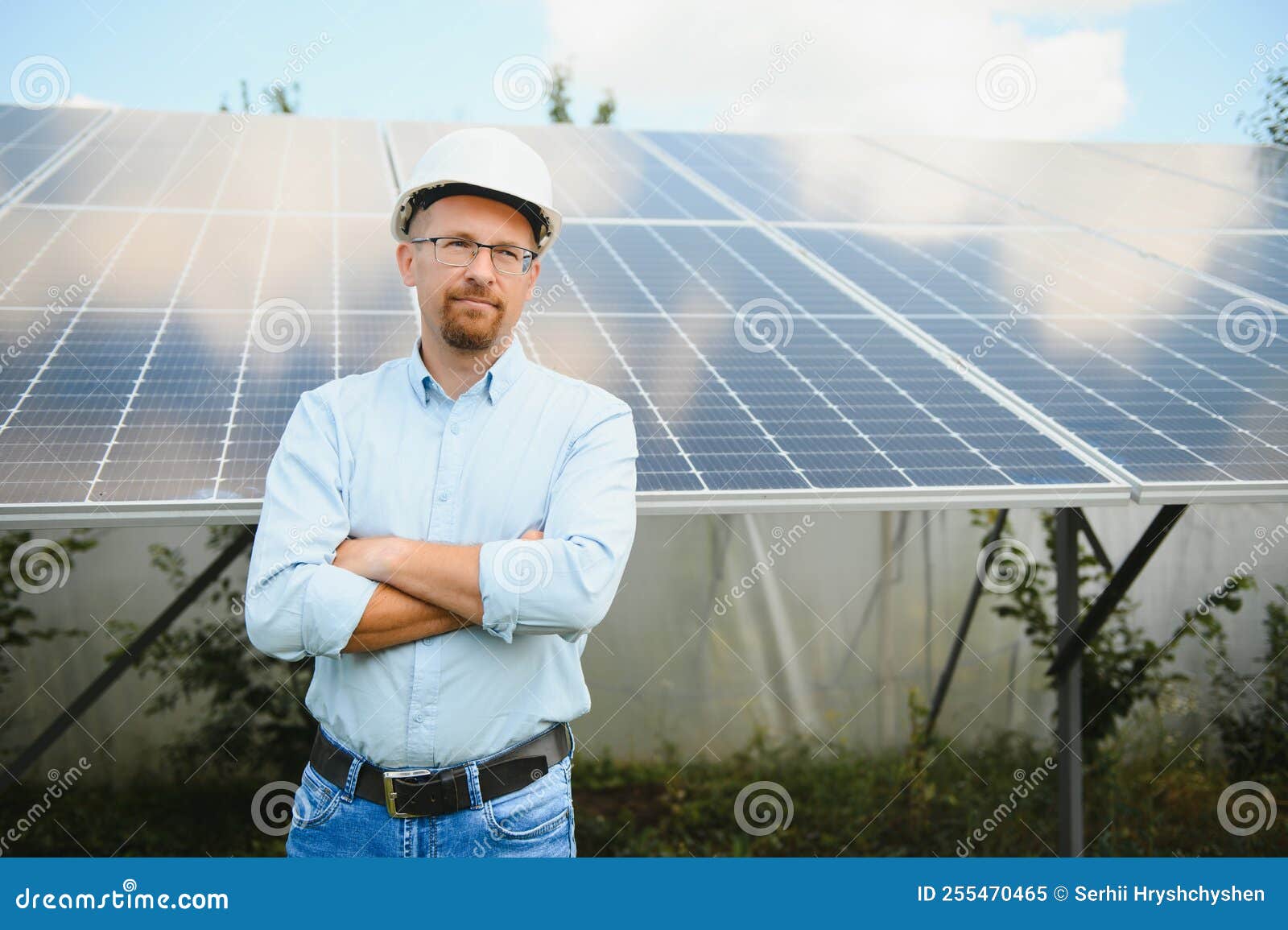 Engineer at Solar Power Station with Solar Panel. Practical Lessons on ...