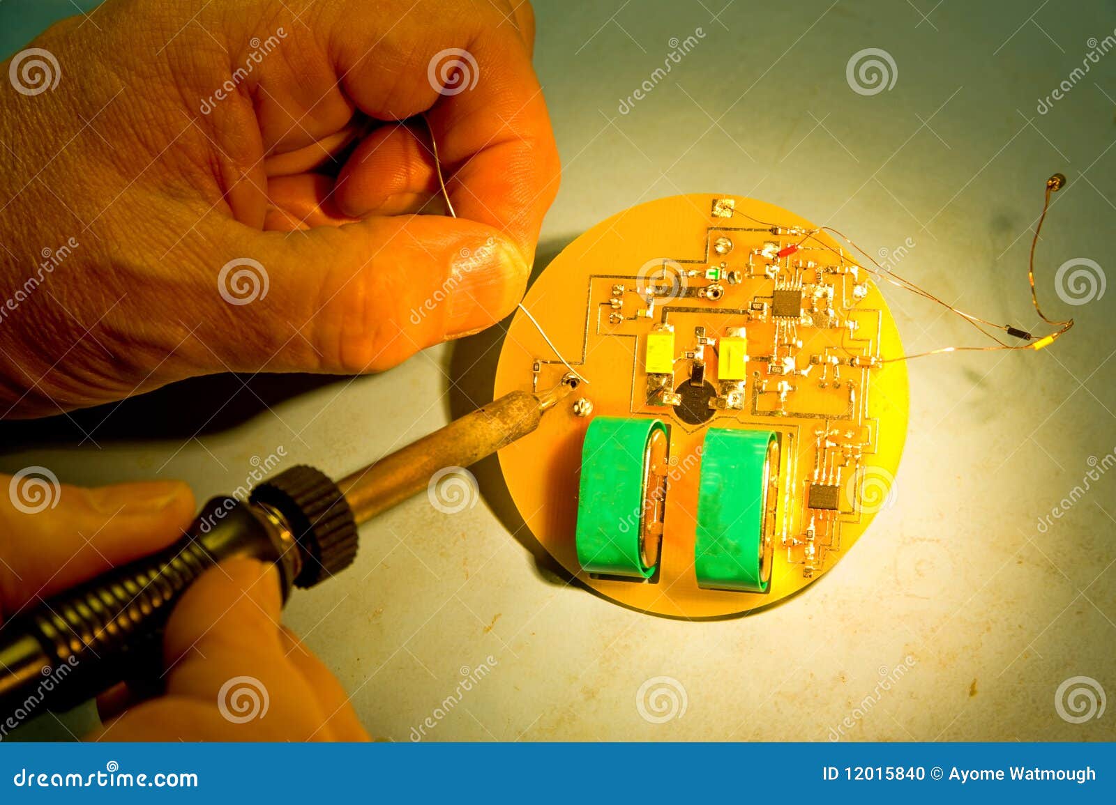 Engineer Soldering an Electronic Stethoscope. Stock Photo - Image of ...
