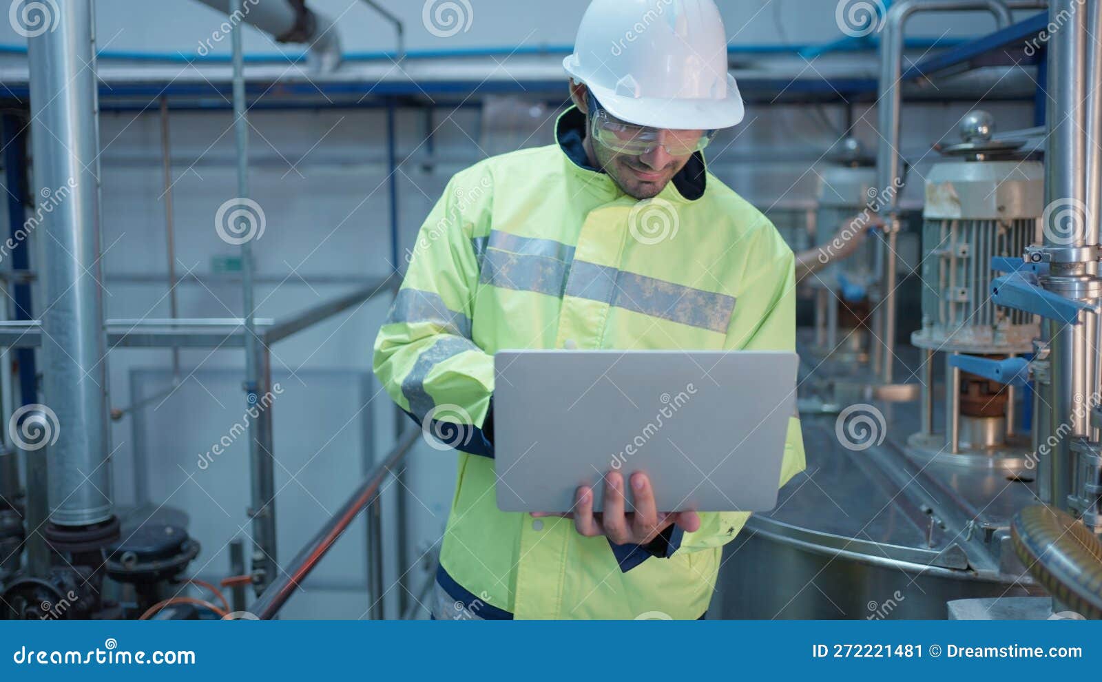 Engineer Specialist Checking and Controlling Machine in Industrial ...