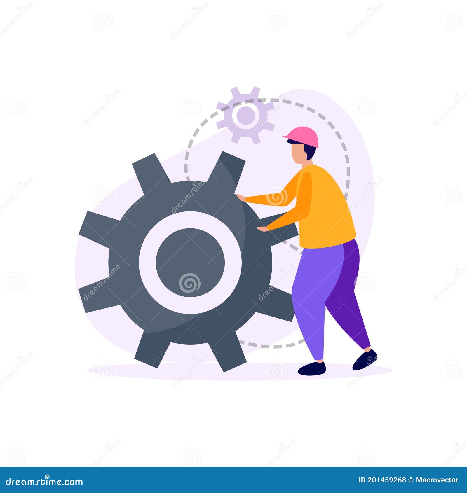 Engineer Spinning Gear Composition Stock Vector - Illustration of icon ...