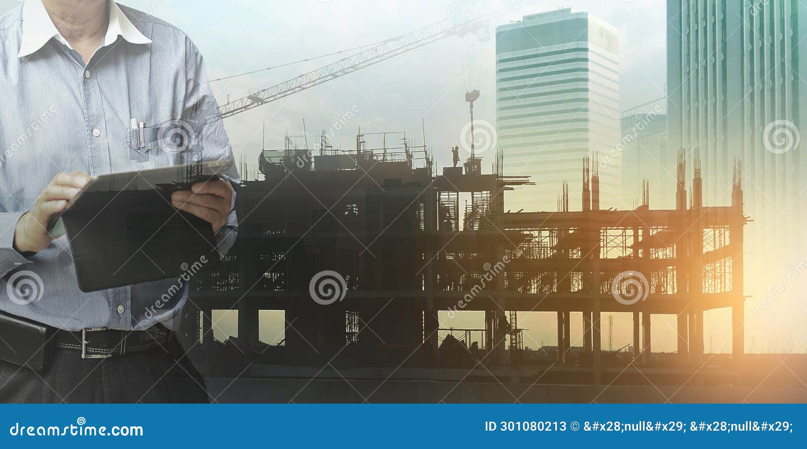 Engineer Stand Holding Safety Yellow Helmet With Solar Cells And Wind Turbines In Hybrid Power ...