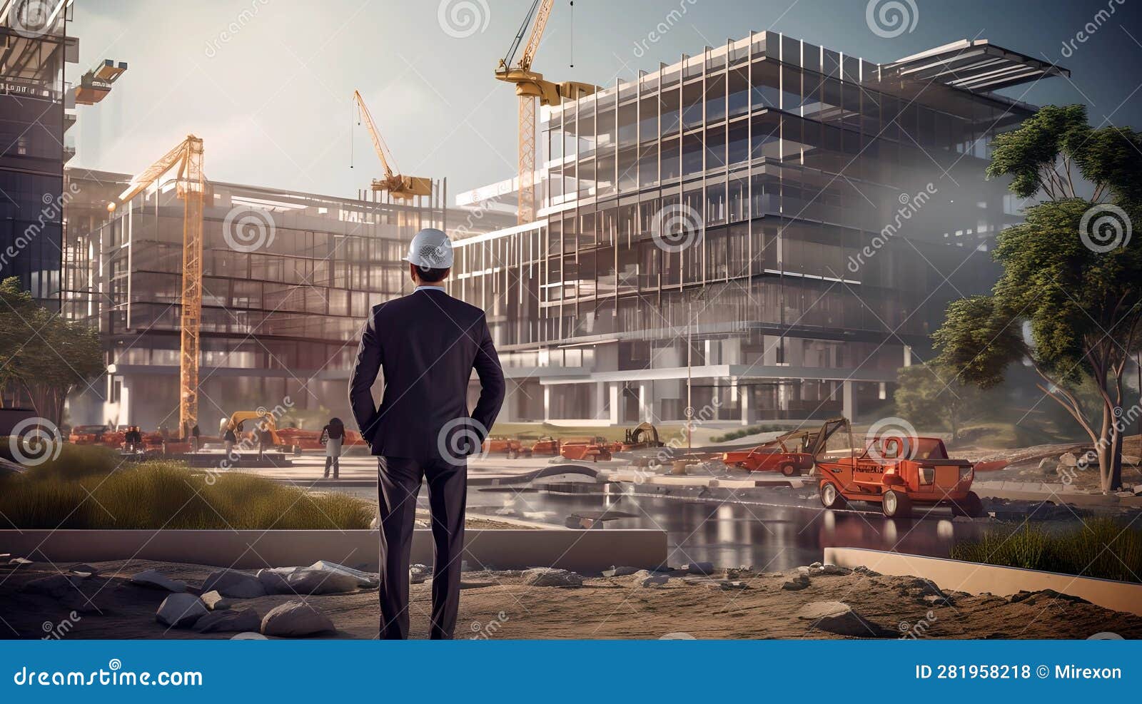 The Engineer Stood Looking at the Construction Project that Was ...