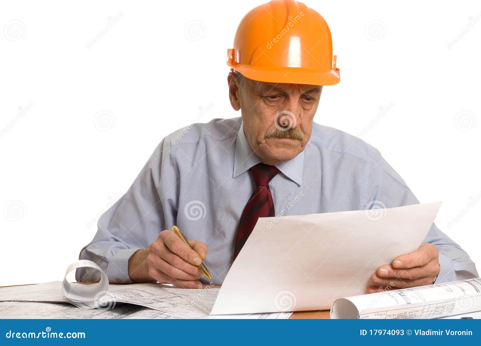 Engineer Studies the Project Stock Image - Image of business, busy ...