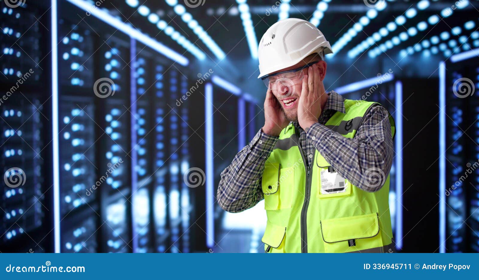 Engineer Suffering from Loud Noise Stock Image - Image of learning ...