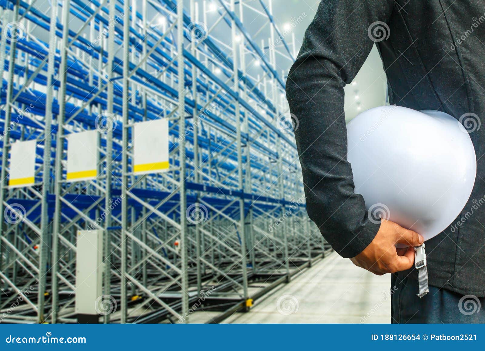 Engineer Suit White Helmet for Security Stood on the Details the ...