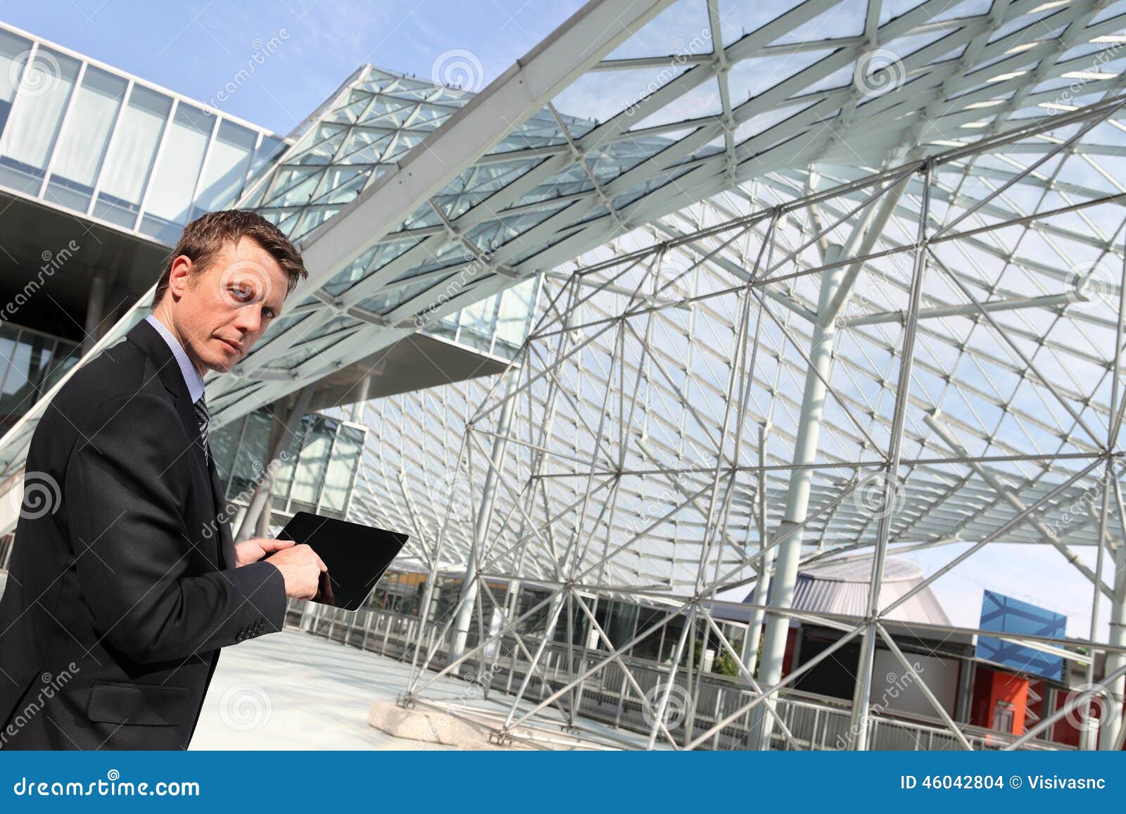 Engineer with Tablet Architectural Project Computing Concept Stock ...