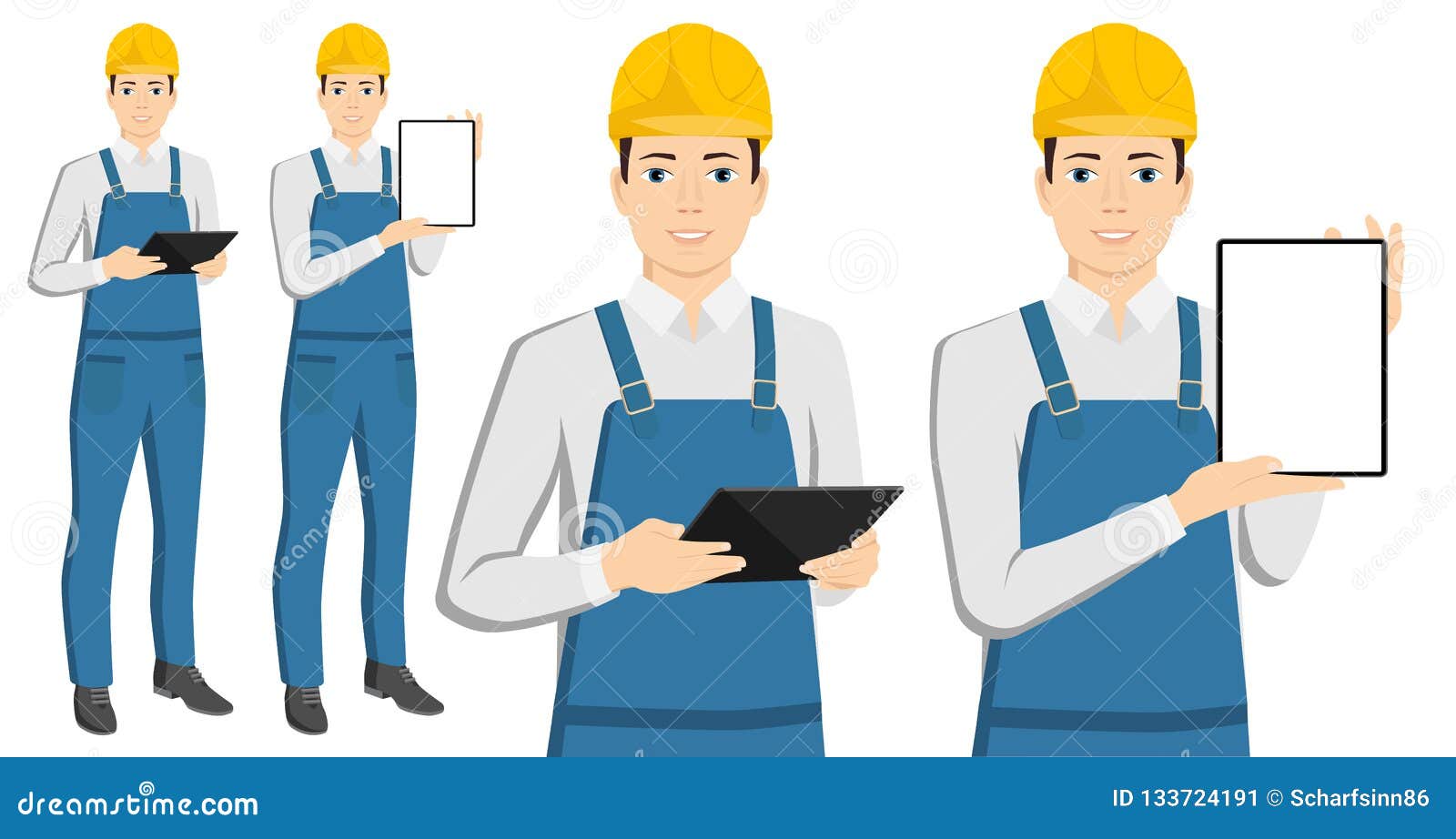 Engineer with a Tablet Computer Stock Vector - Illustration of engineer ...