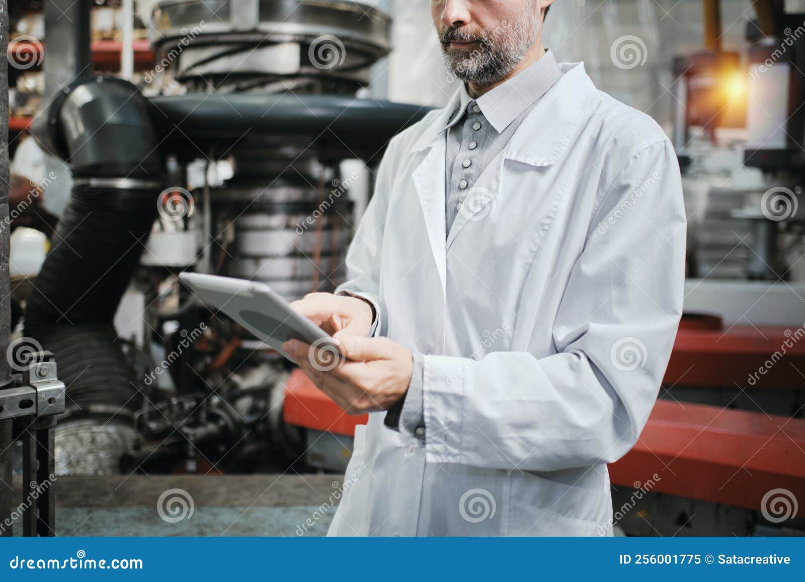 Engineer with Tablet Working at Polymer Factory Stock Image - Image of ...