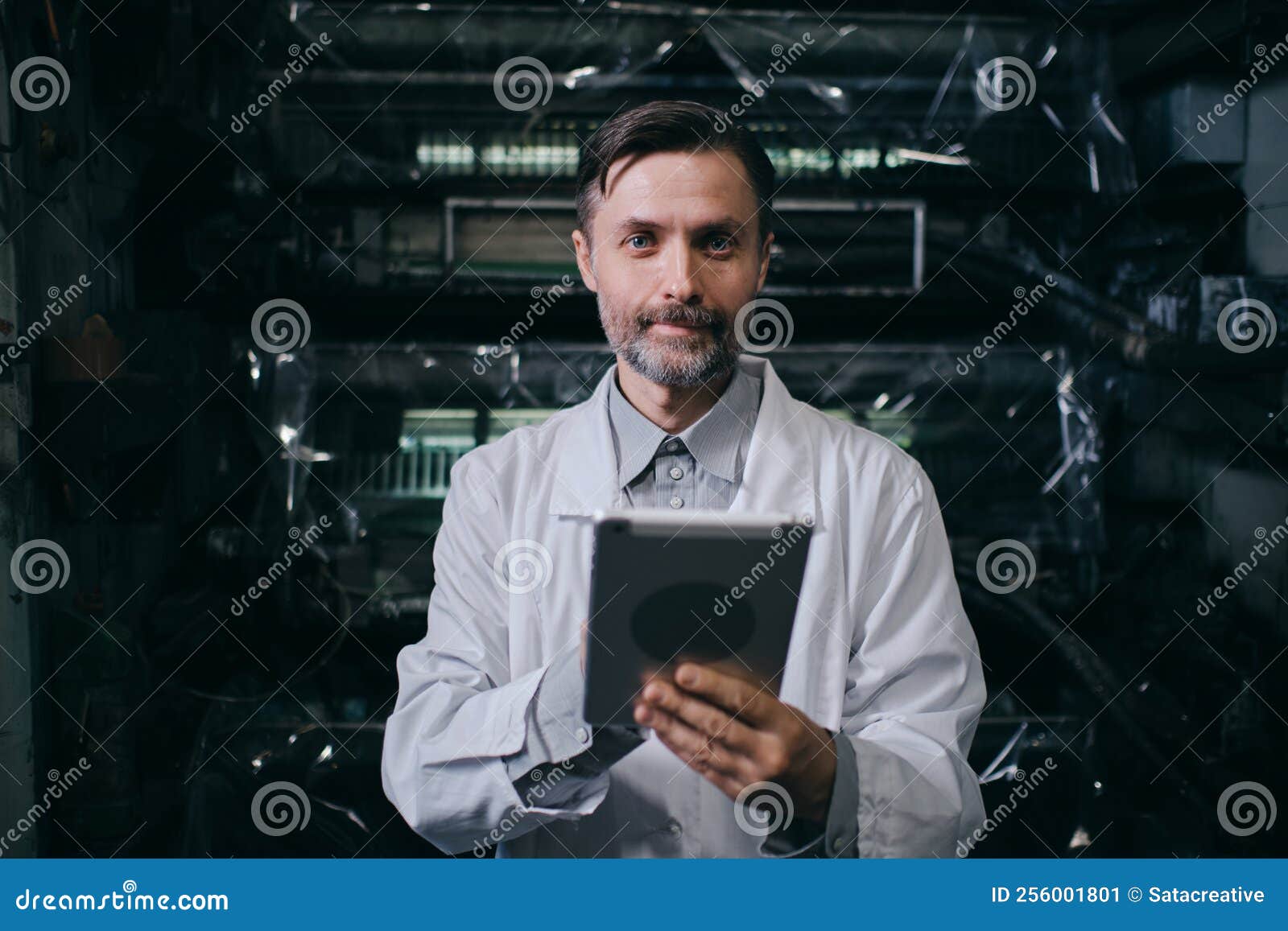 Engineer with Tablet Working at Polymer Factory Stock Image - Image of ...